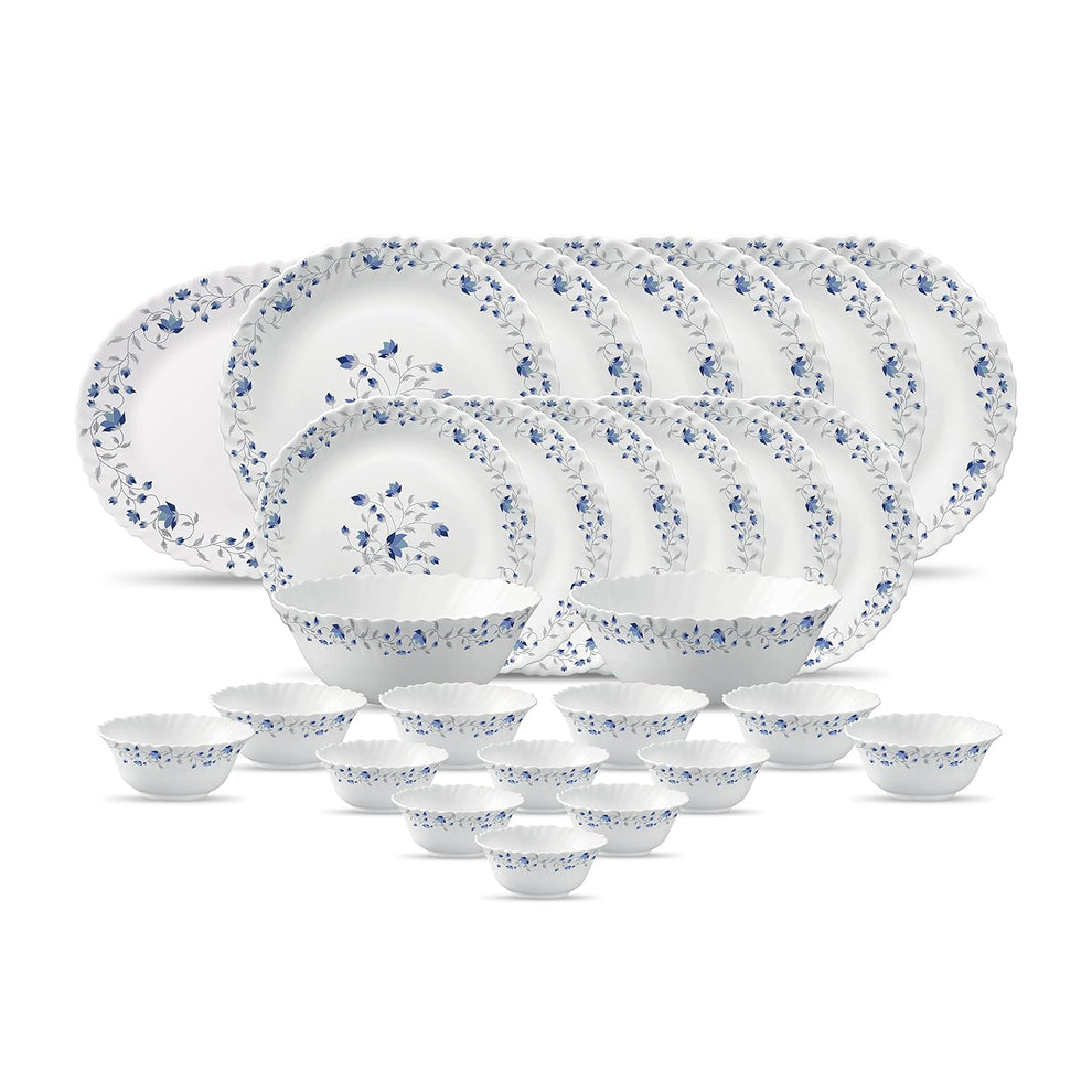 La Opala Diva, Classique Collection, Opal Glass Dinner Set 27 pcs, Blu ...